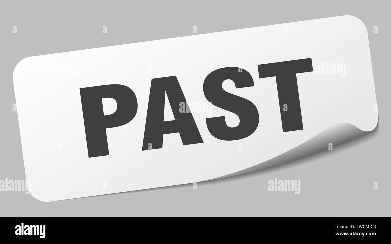 past sticker. past rectangular label isolated on white background Stock ...