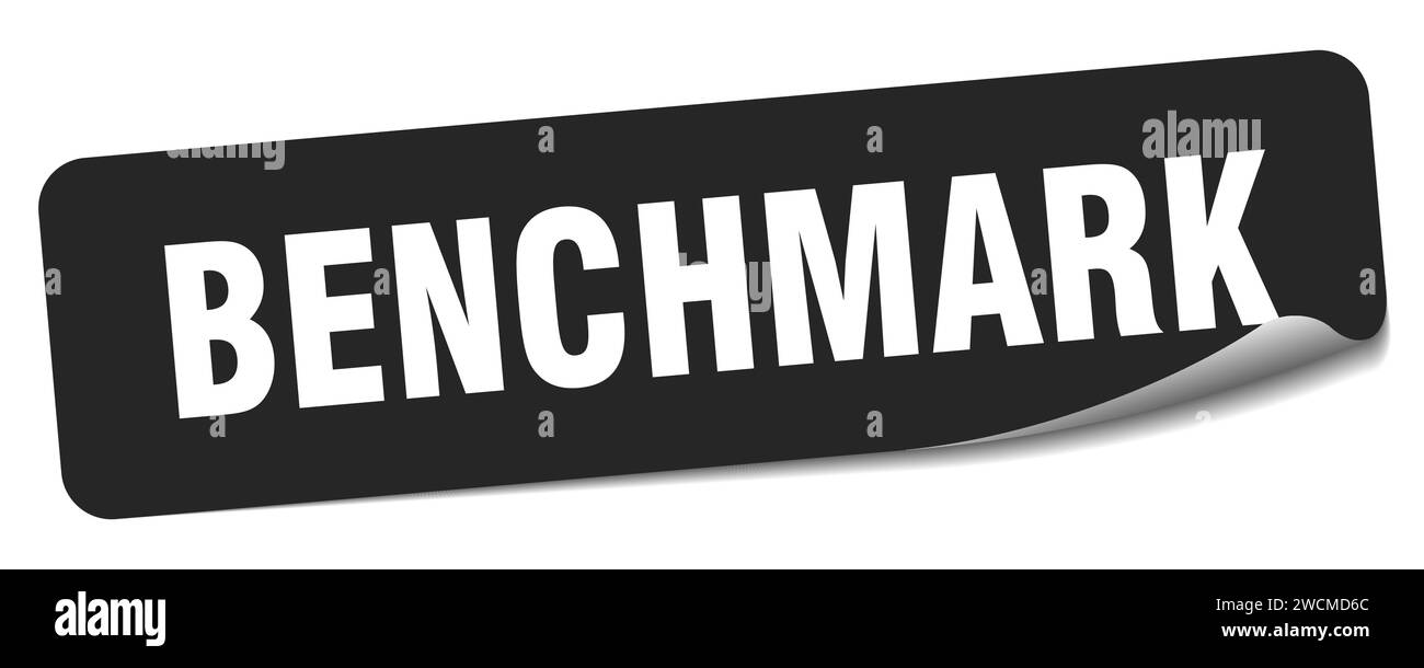 benchmark sticker. benchmark rectangular label isolated on white ...