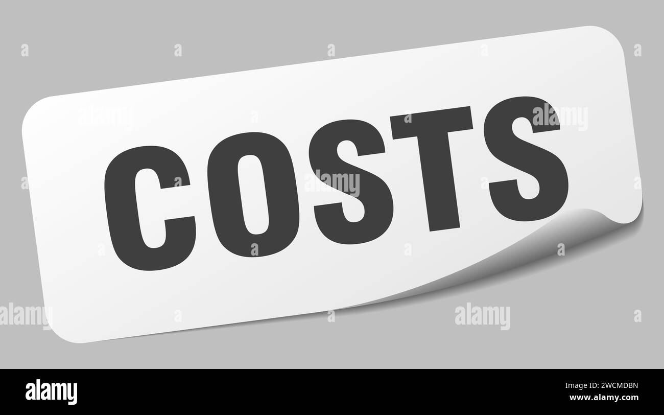 costs sticker. costs rectangular label isolated on white background ...