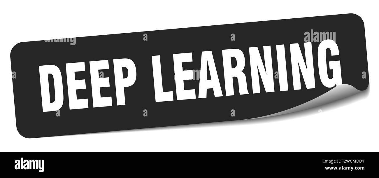 deep learning sticker. deep learning rectangular label isolated on ...