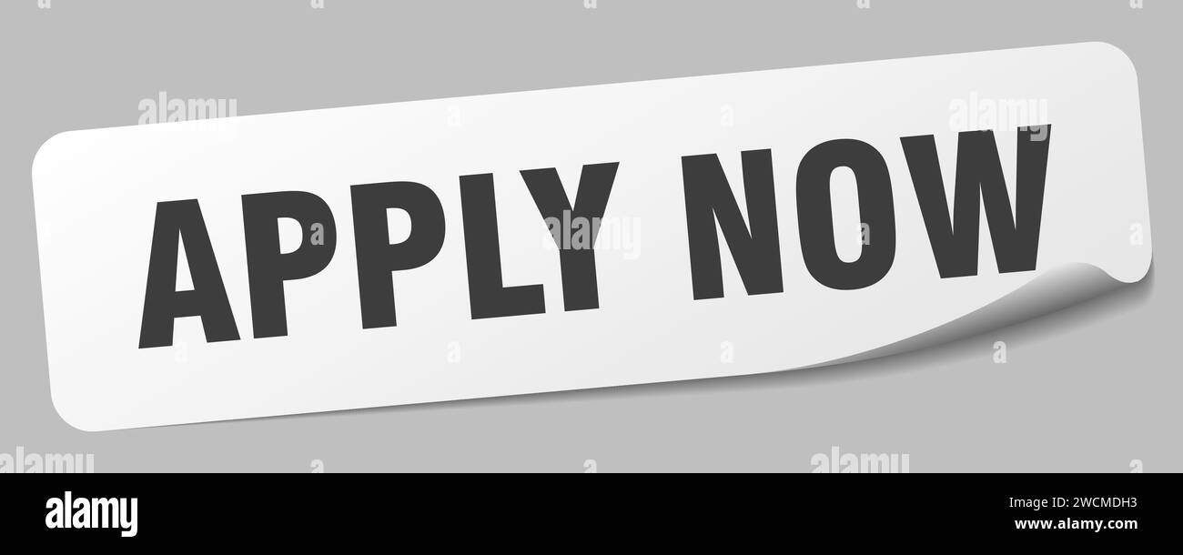 apply now sticker. apply now rectangular label isolated on white ...