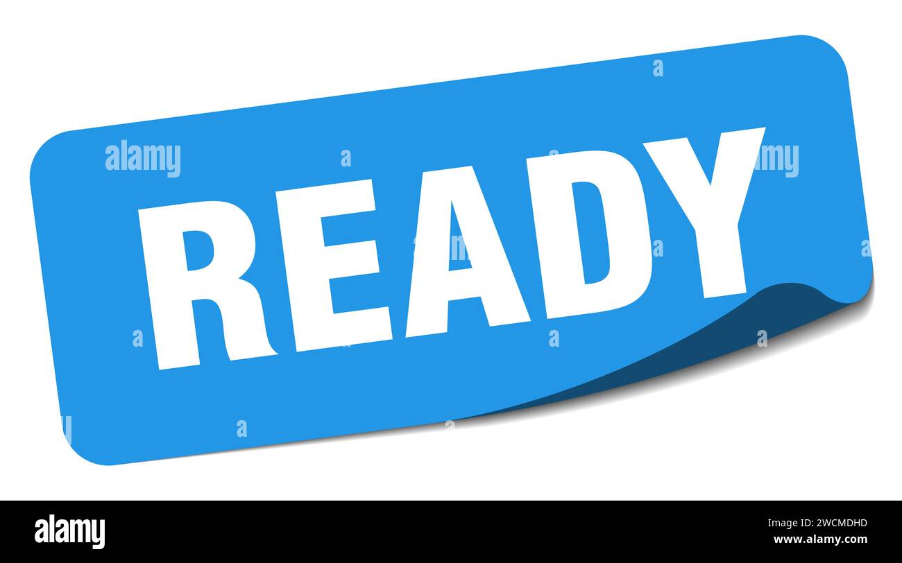 ready sticker. ready rectangular label isolated on white background ...