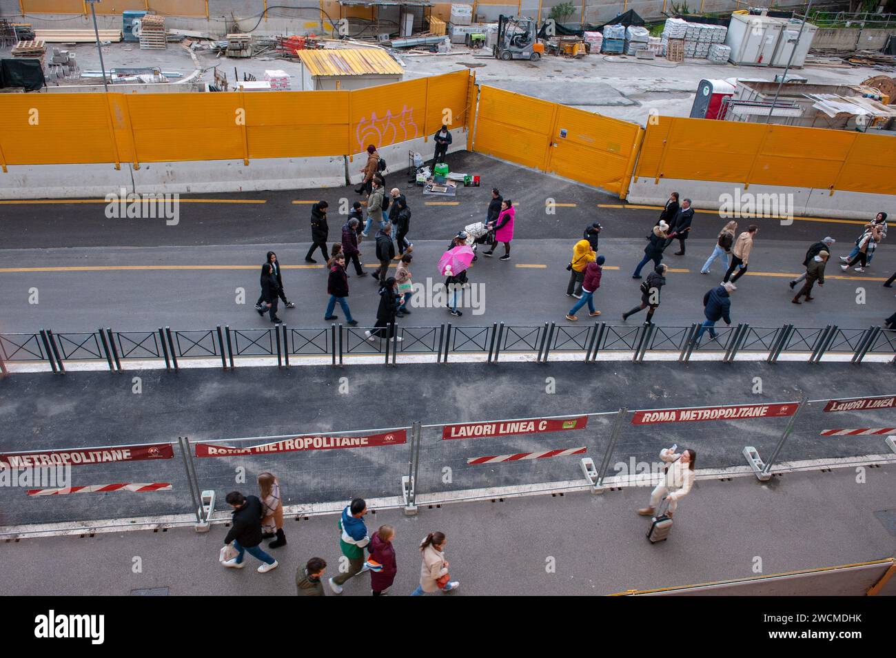 January 14, 2024 - Rome, Italy: Work in progress for Metro C ...