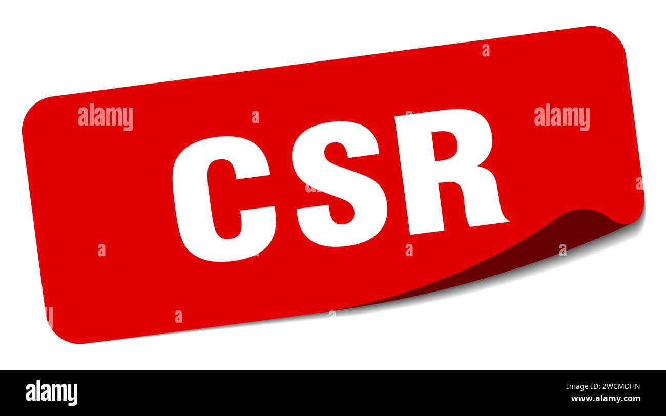 csr sticker. csr rectangular label isolated on white background Stock ...