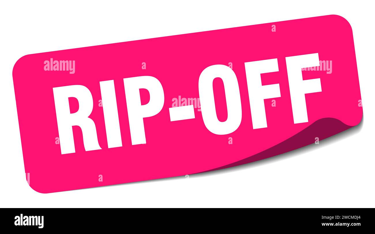 rip-off sticker. rip-off rectangular label isolated on white background ...