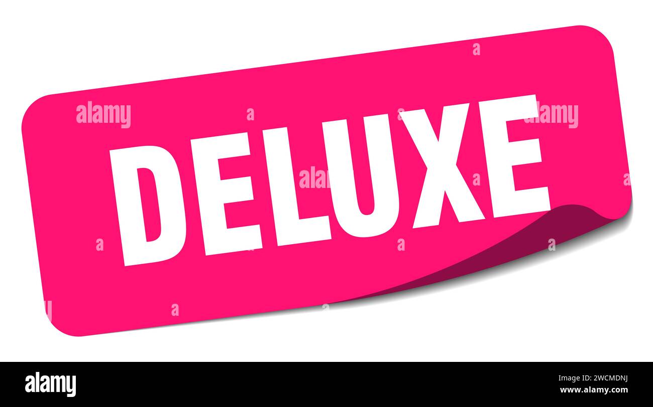 deluxe sticker. deluxe rectangular label isolated on white background ...