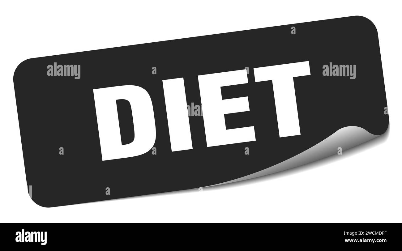 diet sticker. diet rectangular label isolated on white background Stock ...