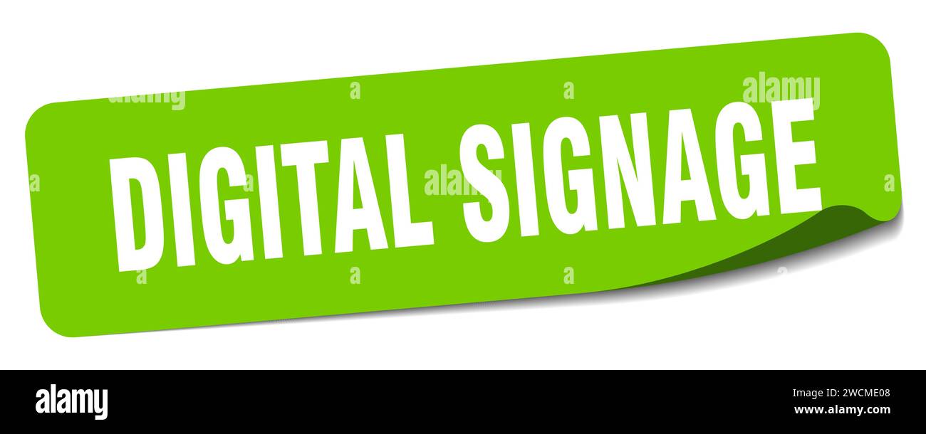 digital signage sticker. digital signage rectangular label isolated on ...
