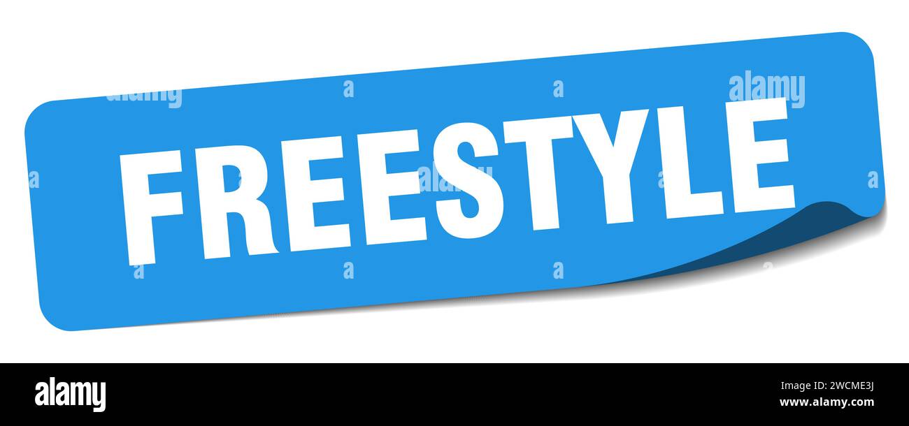 freestyle sticker. freestyle rectangular label isolated on white ...