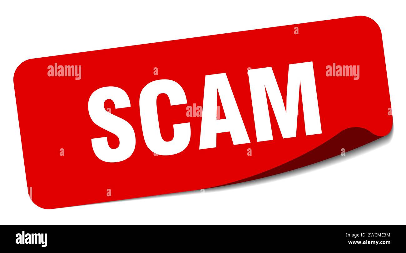 scam sticker. scam rectangular label isolated on white background Stock ...