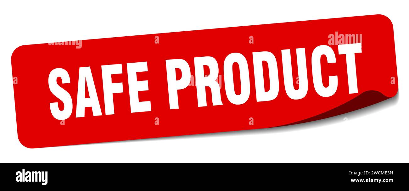 safe product sticker. safe product rectangular label isolated on white ...