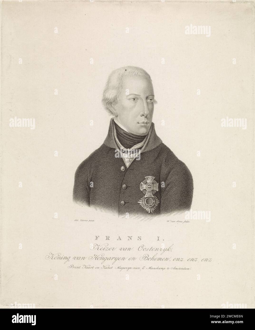 Portrait of Frans II Josef Karel (Roman -German Keizer), Willem van ...