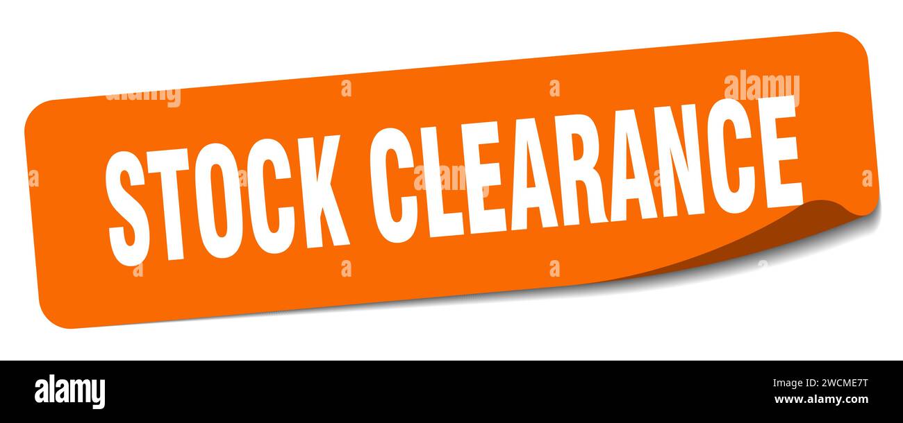 stock clearance sticker. stock clearance rectangular label isolated on ...