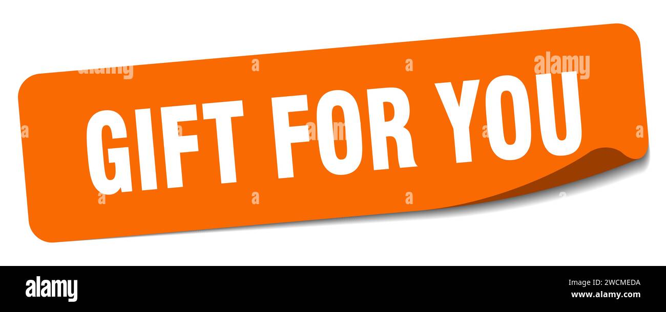 gift for you sticker. gift for you rectangular label isolated on white ...