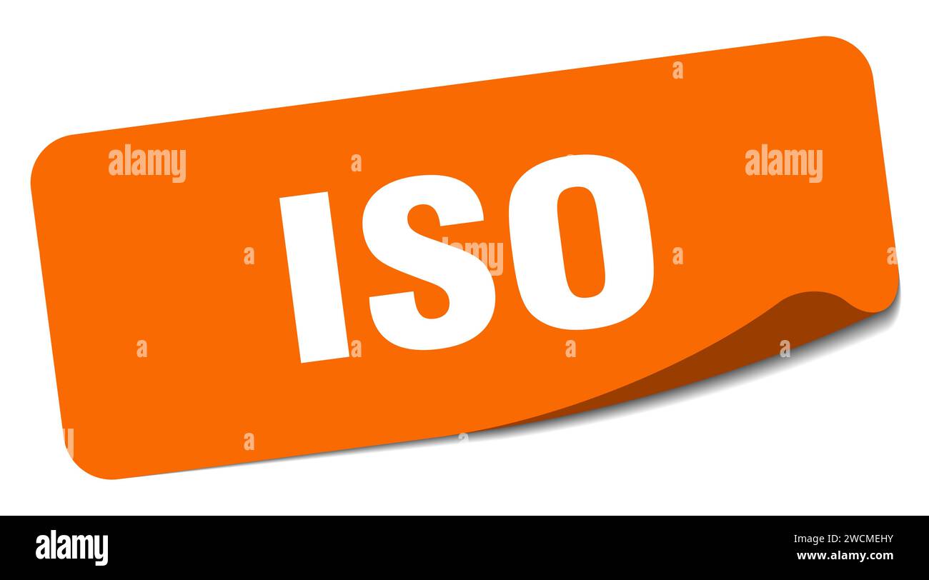 iso sticker. iso rectangular label isolated on white background Stock ...