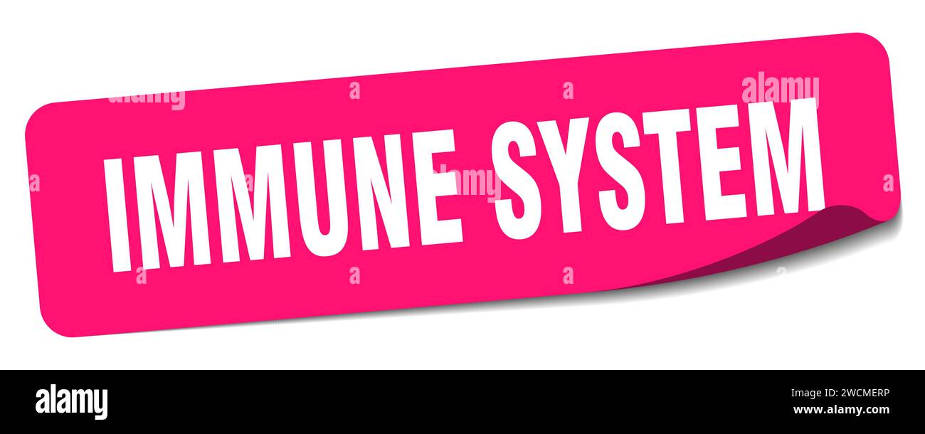 immune system sticker. immune system rectangular label isolated on ...