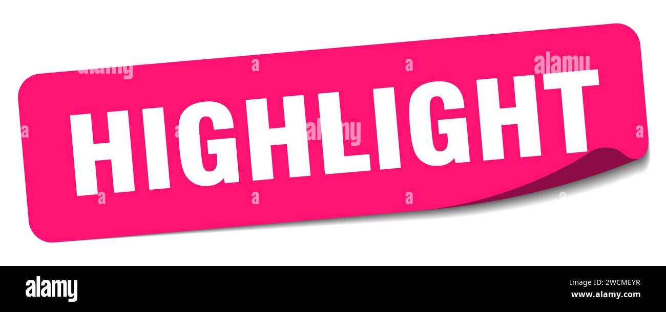 highlight sticker. highlight rectangular label isolated on white ...