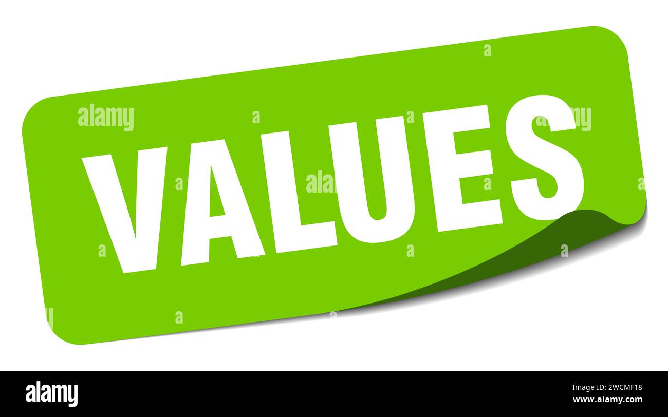 values sticker. values rectangular label isolated on white background ...