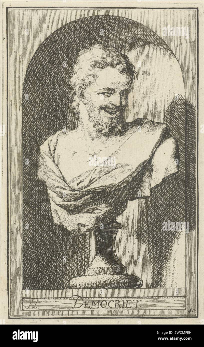 Bust of Democritus, Arnold Houbraken, 1710 - 1719 print Bust of the ...