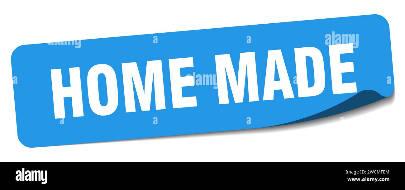 home made sticker. home made rectangular label isolated on white ...