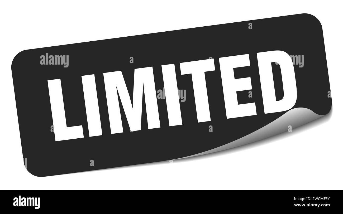 limited sticker. limited rectangular label isolated on white background ...