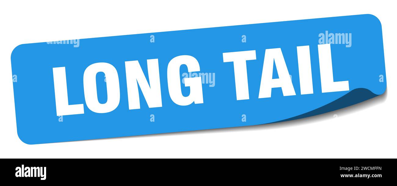 long tail sticker. long tail rectangular label isolated on white ...