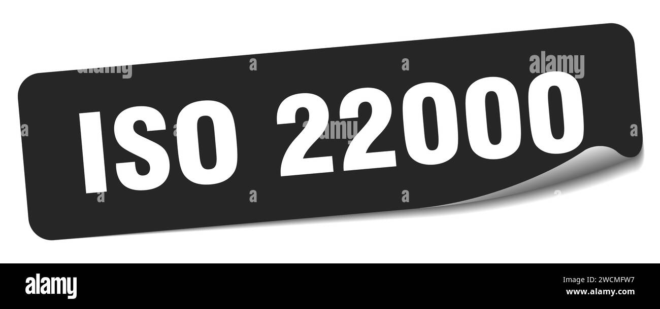 iso 22000 sticker. iso 22000 rectangular label isolated on white ...