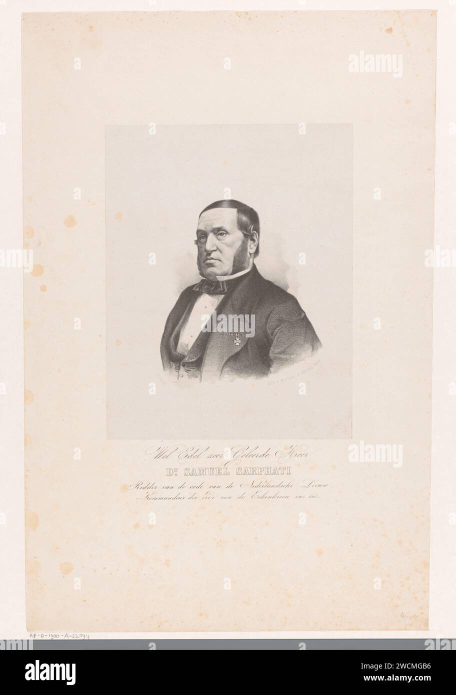 Portret van Samuel Sarphati, Andreas Sebastian Herzing, 1865 - 1866 ...