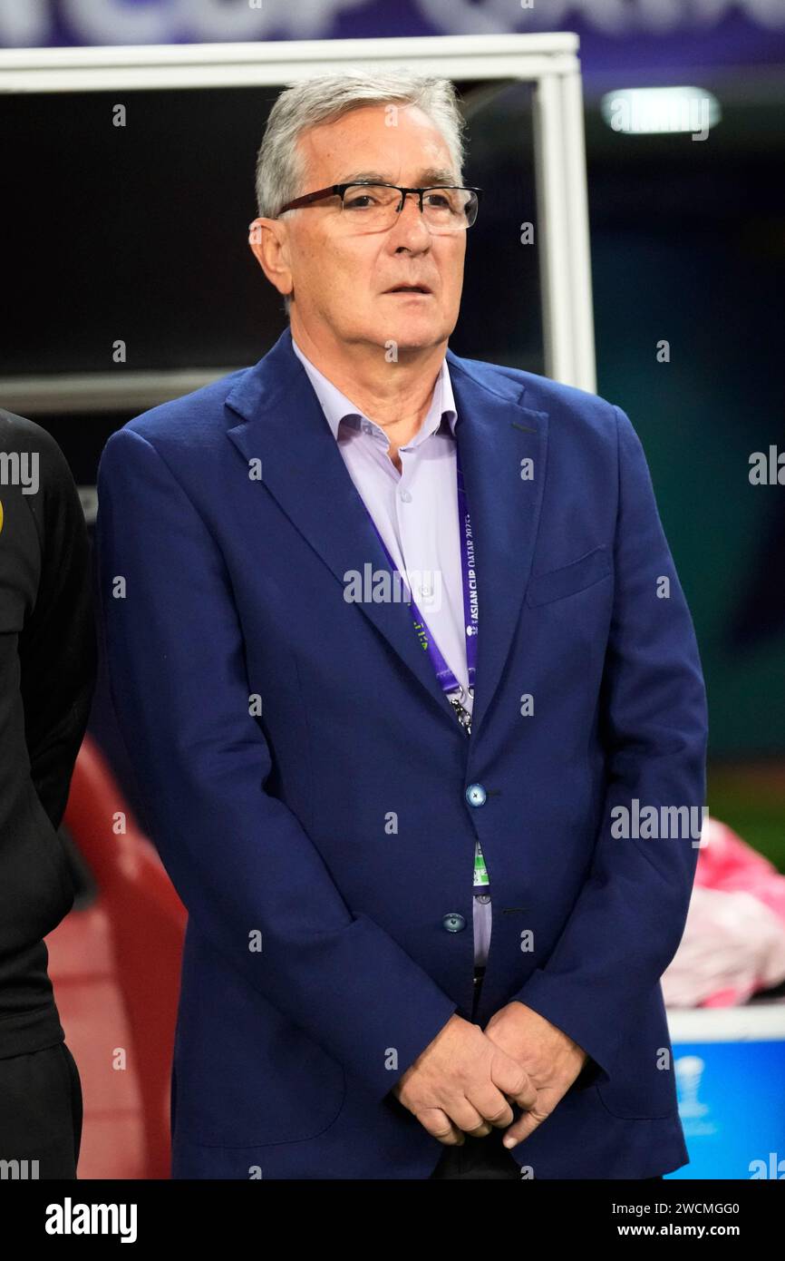 Oman's head coach Branko Ivankovic stands on the bench ahead of the ...