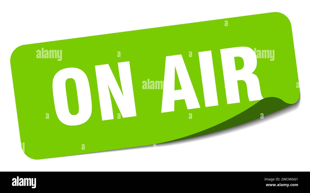 on air sticker. on air rectangular label isolated on white background ...