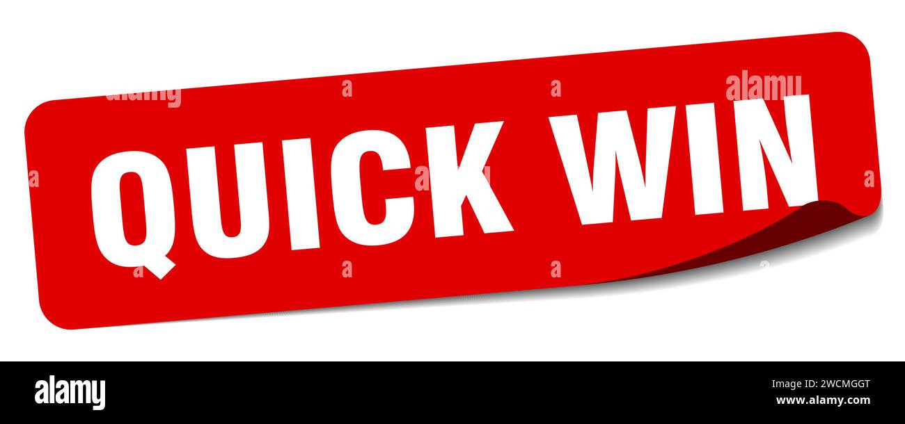 quick win sticker. quick win rectangular label isolated on white ...
