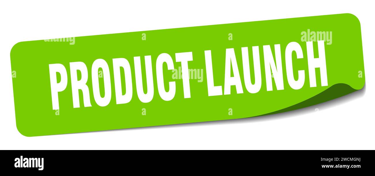 product launch sticker. product launch rectangular label isolated on ...