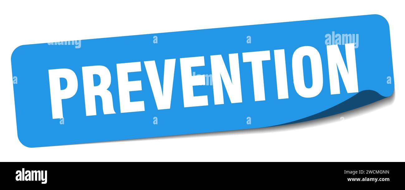 prevention sticker. prevention rectangular label isolated on white ...