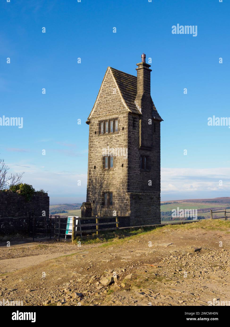 Pigeon tower at the top of the terraced gardens Rivington Pike Belmont ...