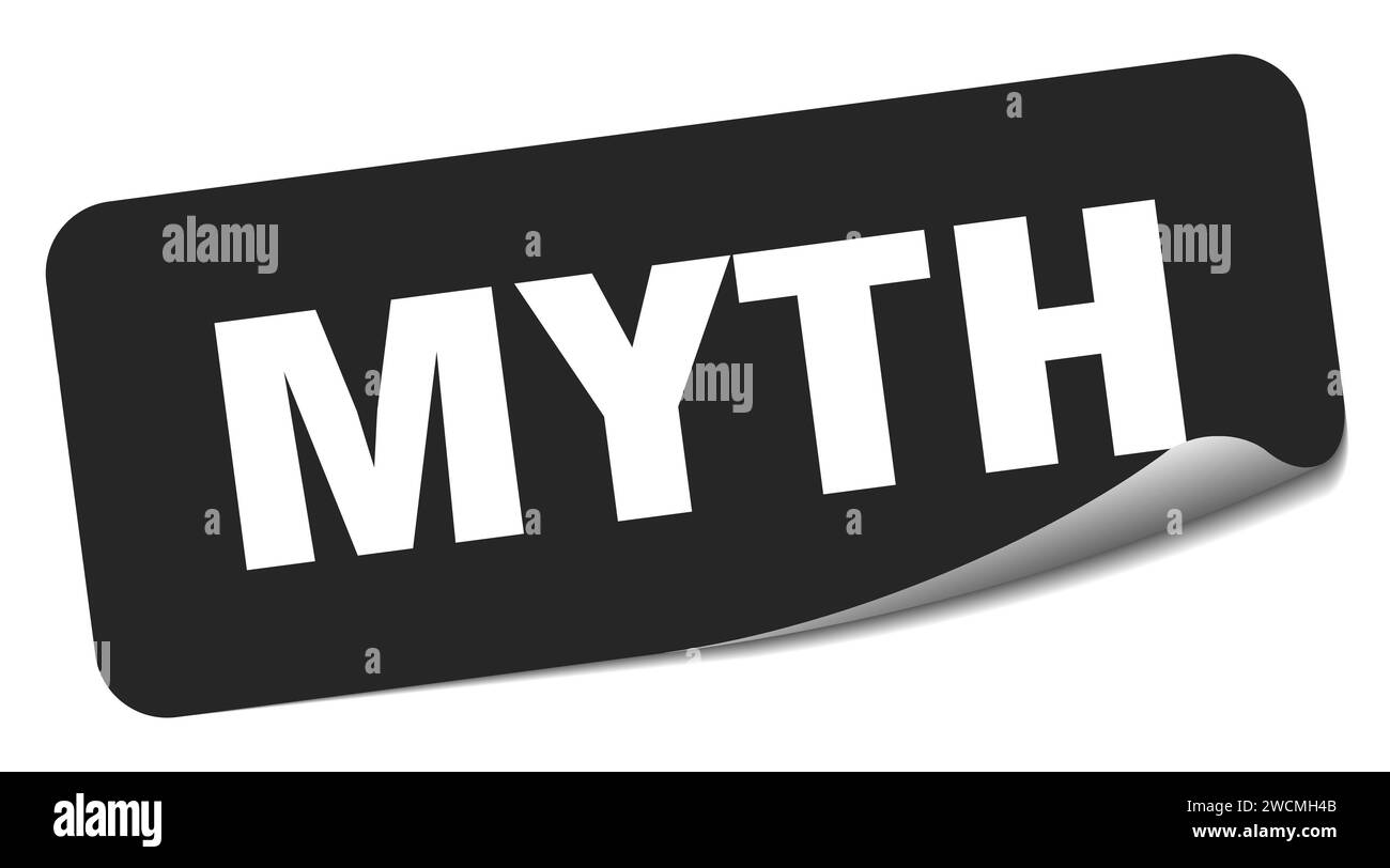 myth sticker. myth rectangular label isolated on white background Stock ...