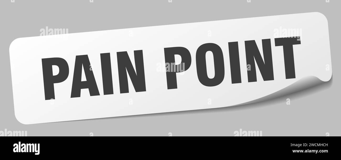 pain point sticker. pain point rectangular label isolated on white ...