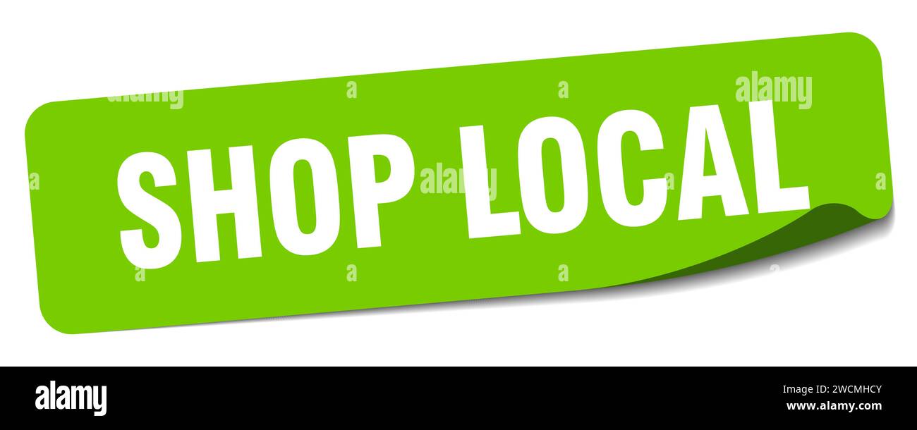 shop local sticker. shop local rectangular label isolated on white ...
