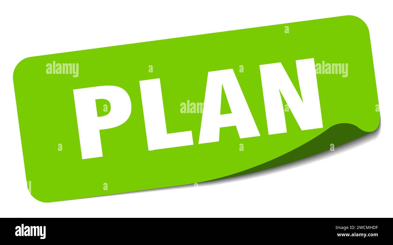 plan sticker. plan rectangular label isolated on white background Stock ...