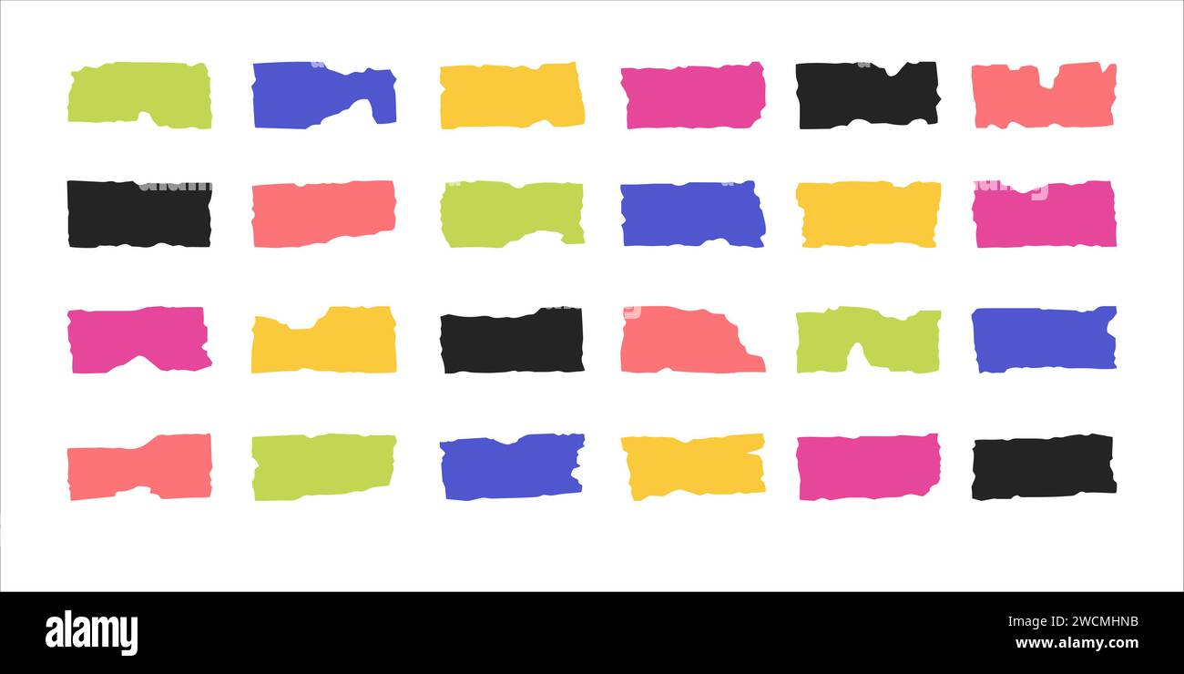 Set of torn edge rectangles. Vector illustration Stock Vector Image ...