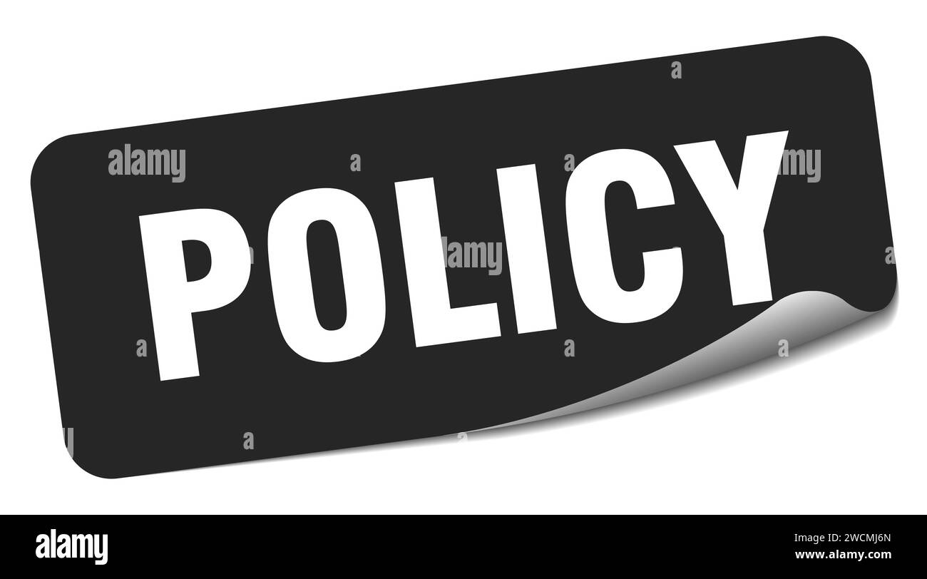 policy sticker. policy rectangular label isolated on white background ...