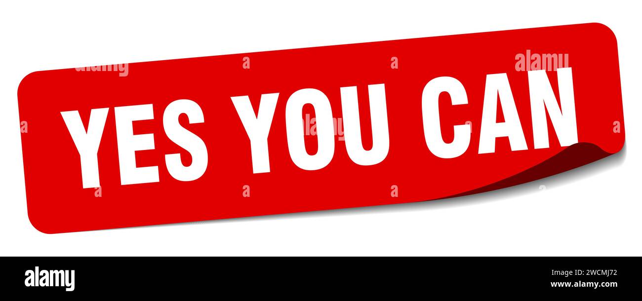 yes you can sticker. yes you can rectangular label isolated on white ...