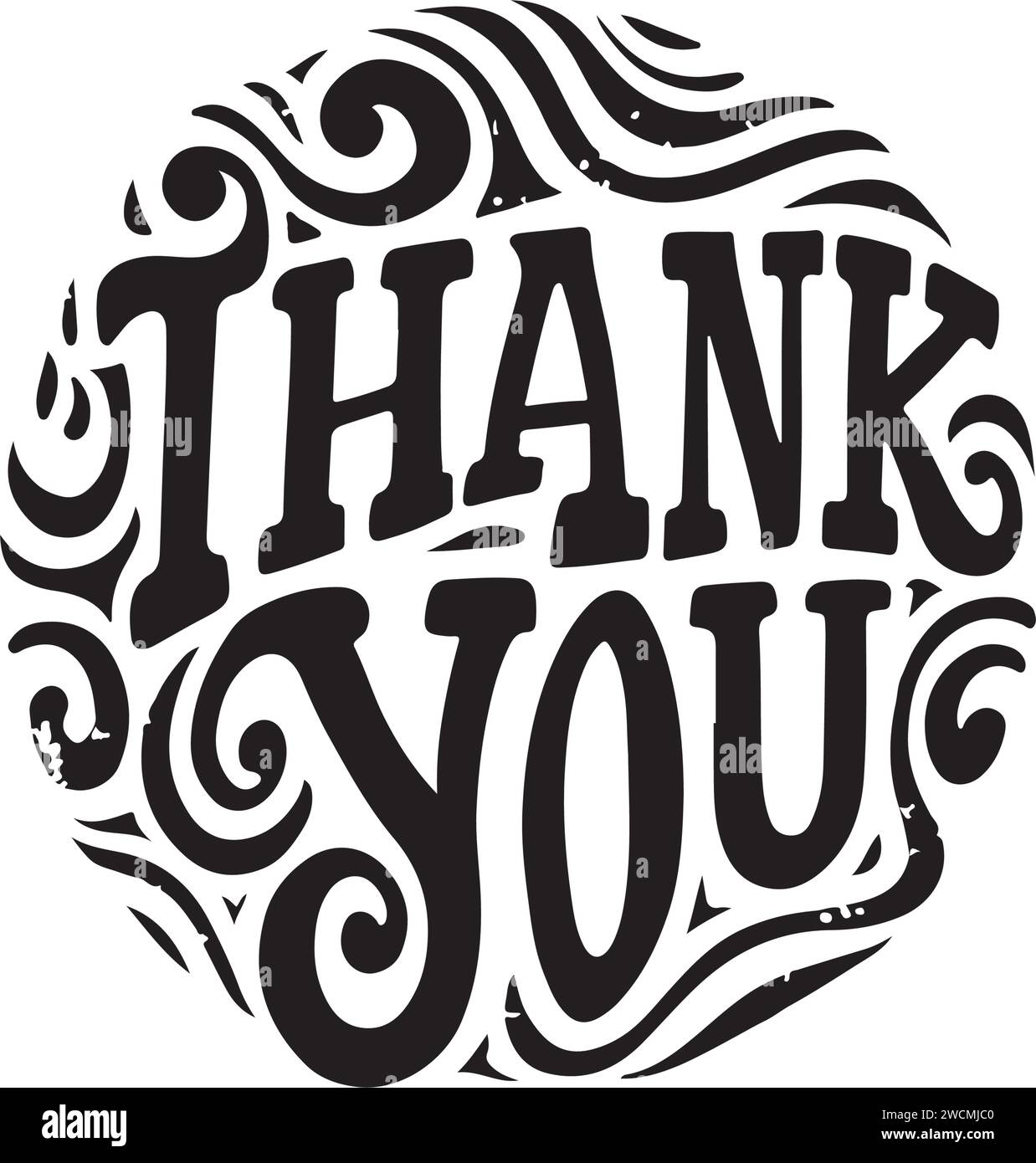 Thank you slogan lettering calligraphy logo t shirt vector Stock Vector ...