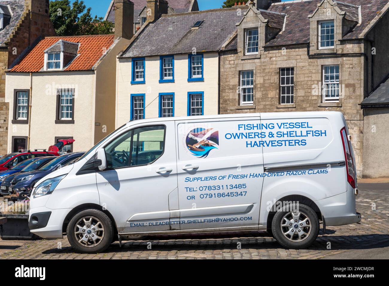 Fishing Vessel Owners & Shellfish Harvesters van parked at Pittenweem ...