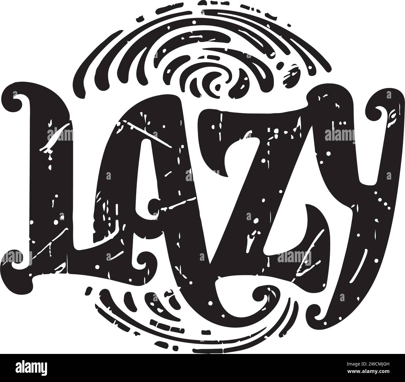 Lazy slogan lettering calligraphy logo t shirt vector Stock Vector ...
