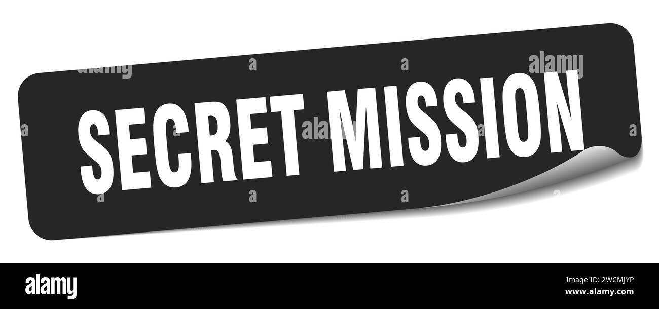 secret mission sticker. secret mission rectangular label isolated on ...