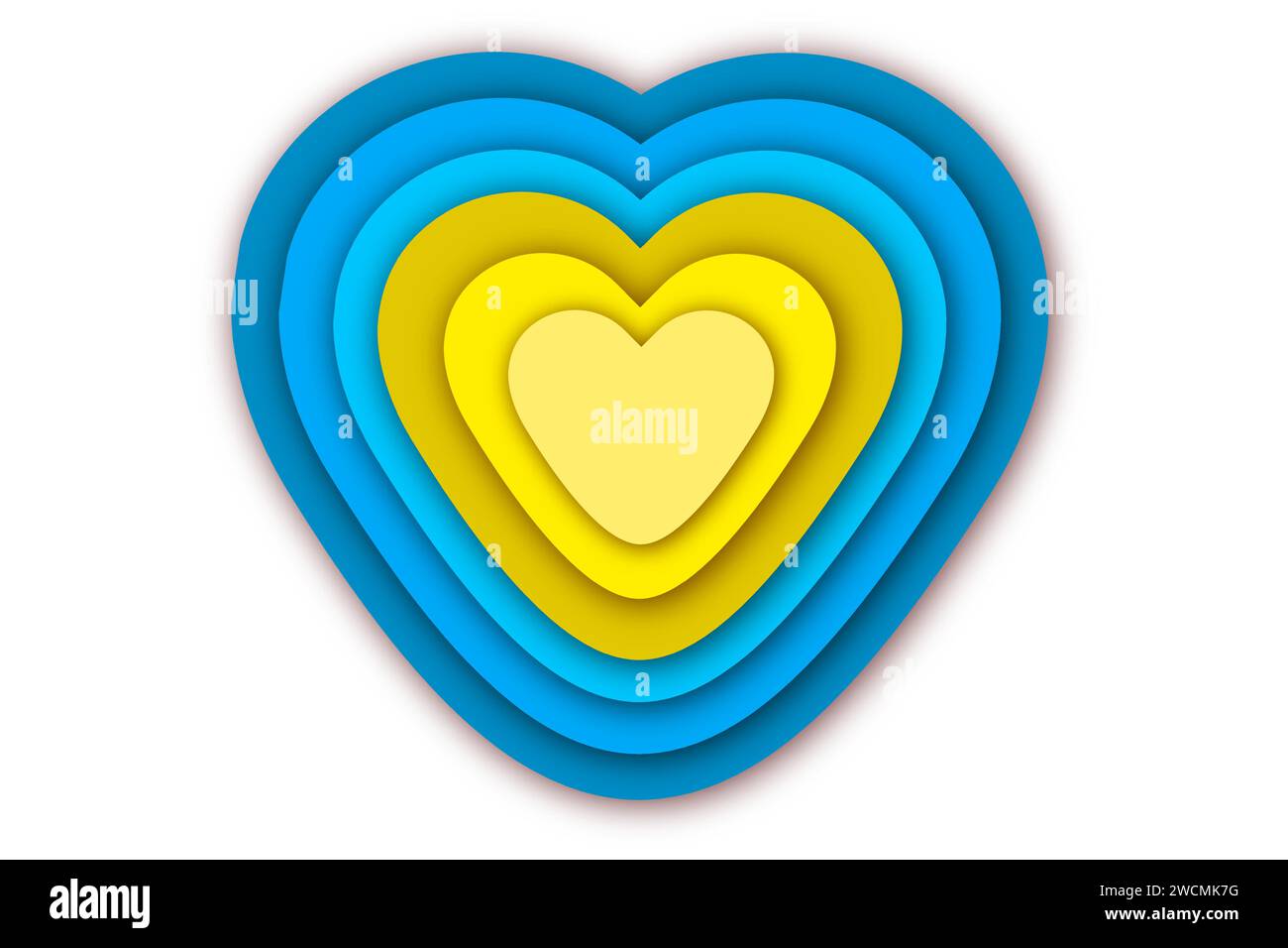 Illustration on theme beautiful bright shape heart in style paper cut ...