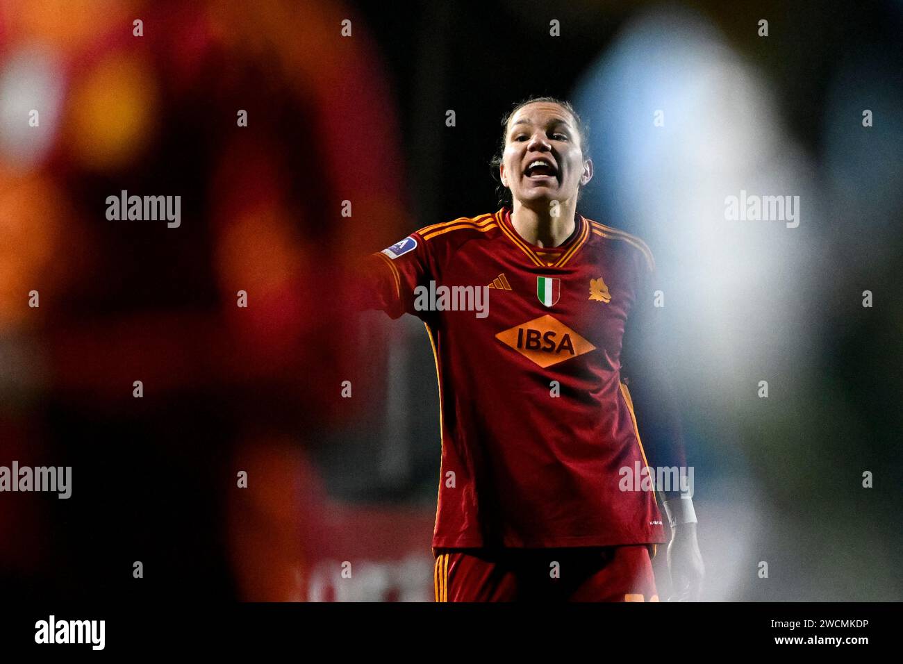 Elena Linari of AS Roma reacts during the Women Serie A 2023/2024 ...