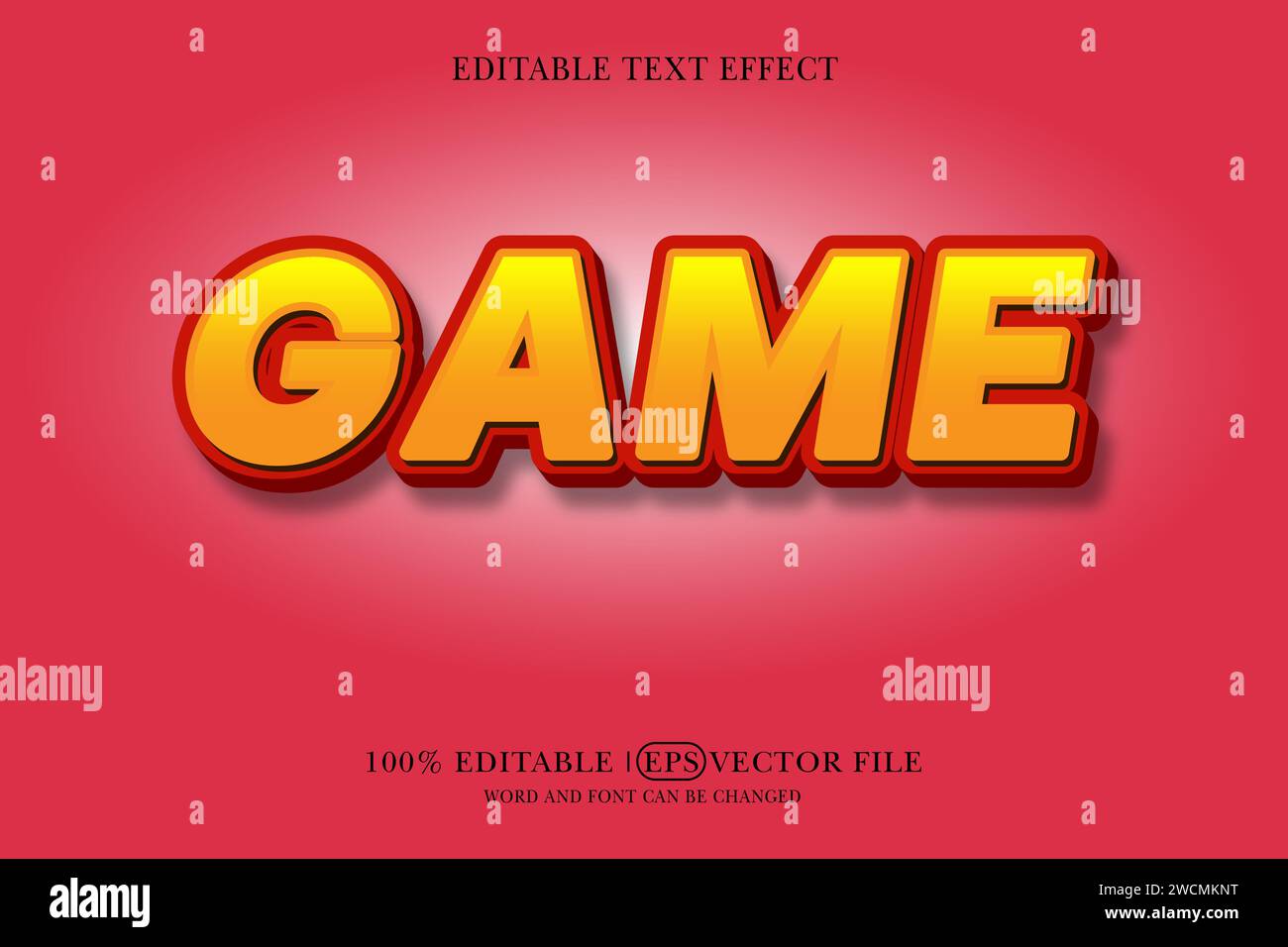 Editable text effect in the style of a cartoon in a game Stock Vector ...