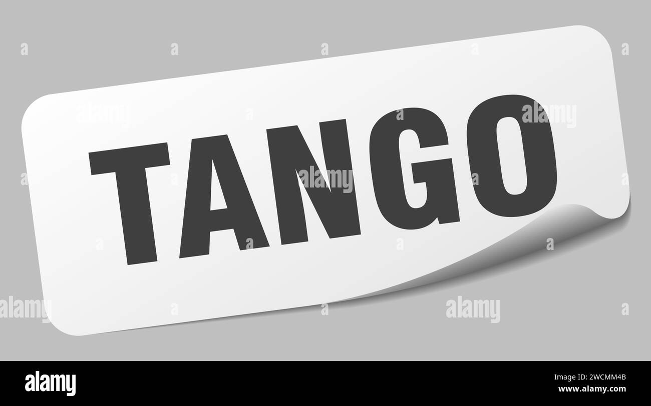 tango sticker. tango rectangular label isolated on white background ...