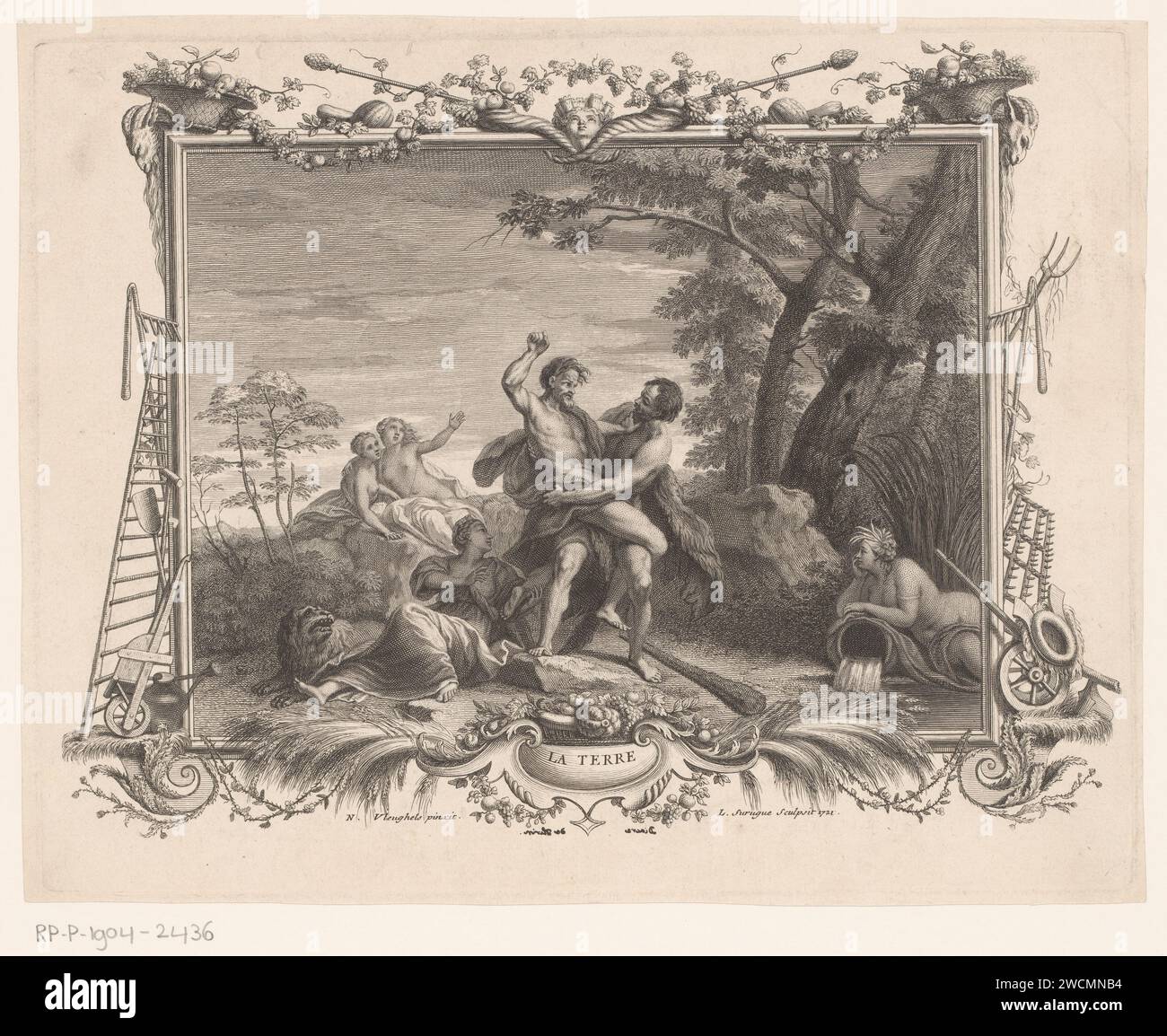 Earth: The struggle of Hercules and Antaios, Louis Surugue, After ...